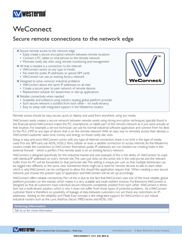 Westermo Ds Weconnect 1511 en Reva | PDF | Computer Network | Virtual Private Network