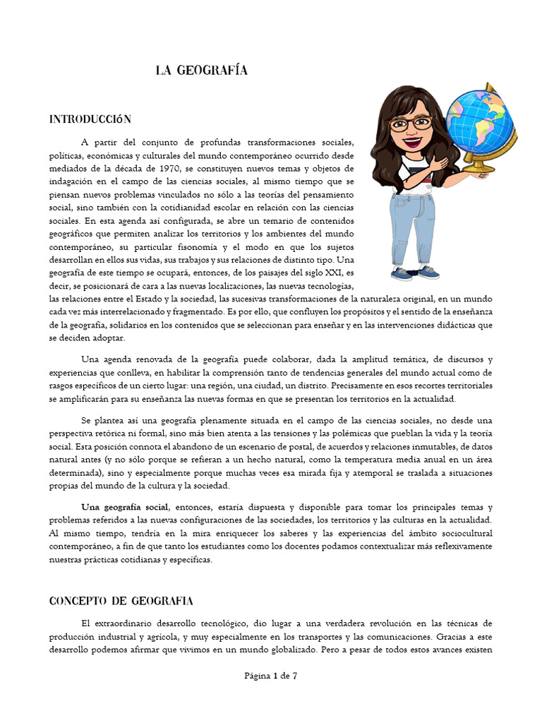 Apunte de Clase - La Gerografía | PDF | Geografía | Sociedad