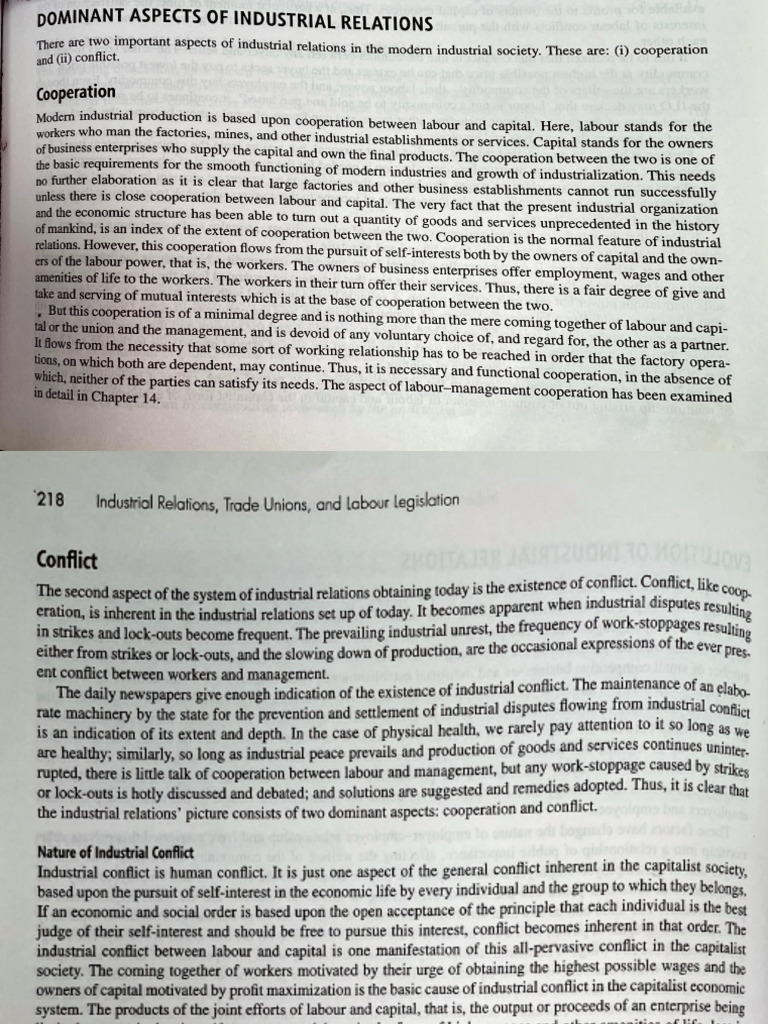 Cooperation and Conflict in Industrial Relations | PDF | Labour ...
