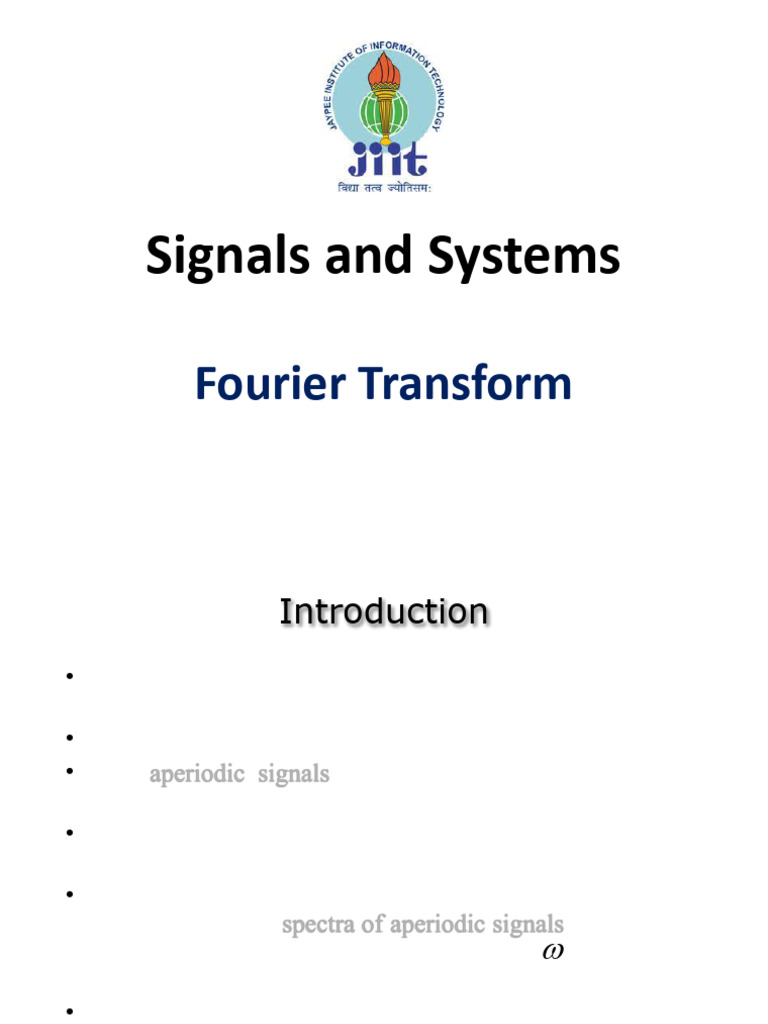 Lecture - Fourier Transform 23odd | PDF | Fourier Transform | Spectral ...