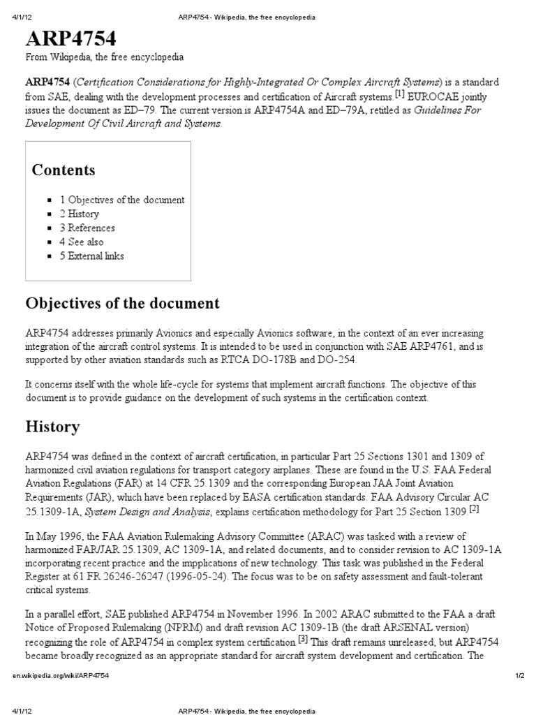 ARP4754 | PDF | Systems Engineering | Engineering