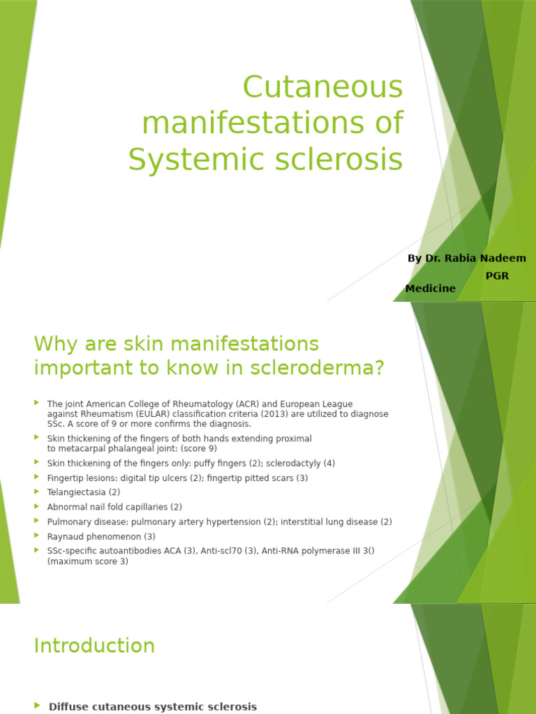 Skin Manifestations of Systemic Sclerosis | PDF | Finger | Diseases And ...