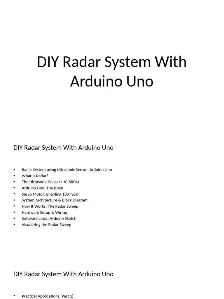 DIY Radar System With Arduino Uno | PDF | Radar | Arduino