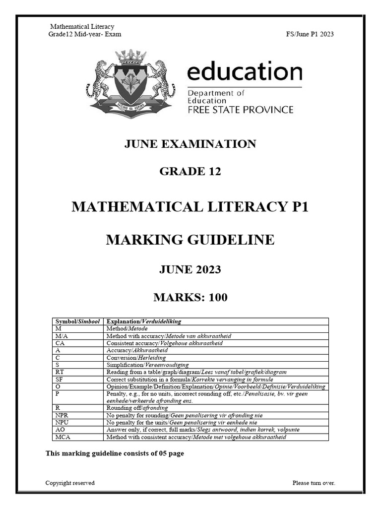 Final Grade 12 June p1 MG 2023 | PDF