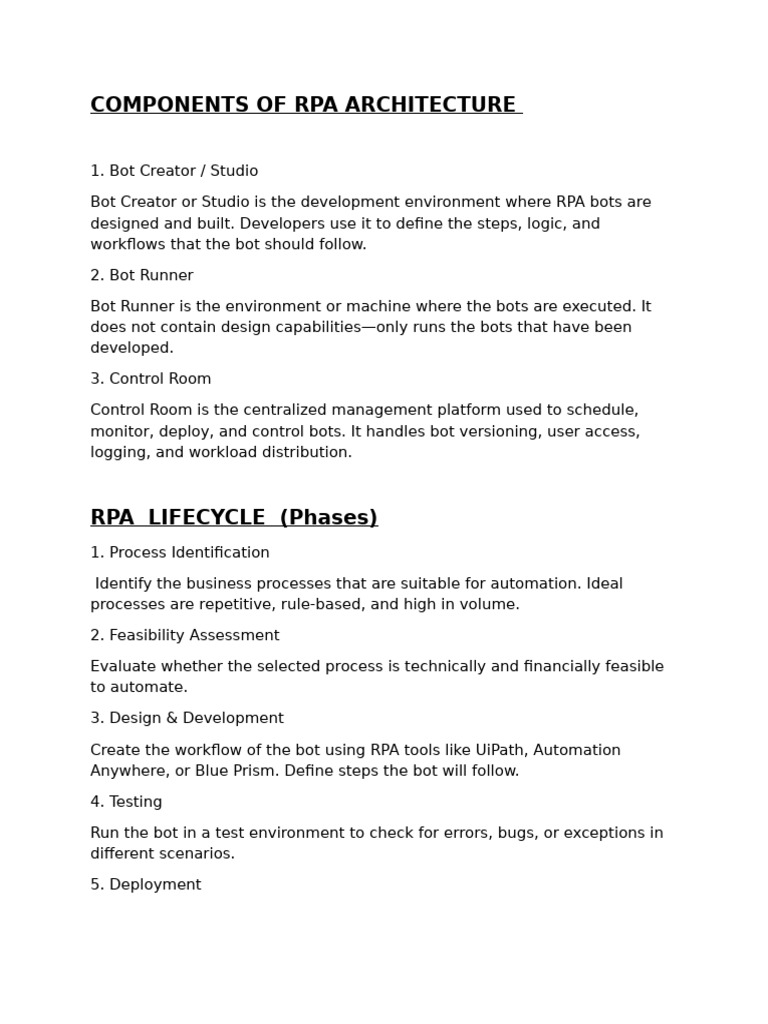 Rpa Architecture | PDF