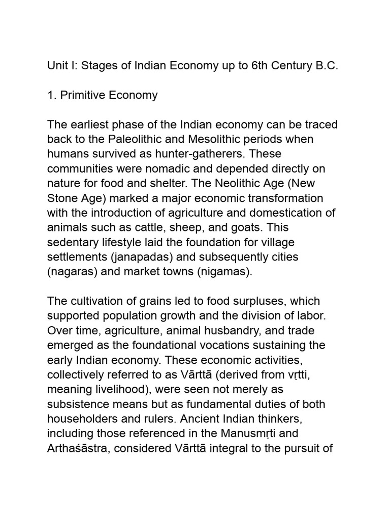 Indian Economy: 6th Century B.C. Overview | PDF | Taxes | Trade