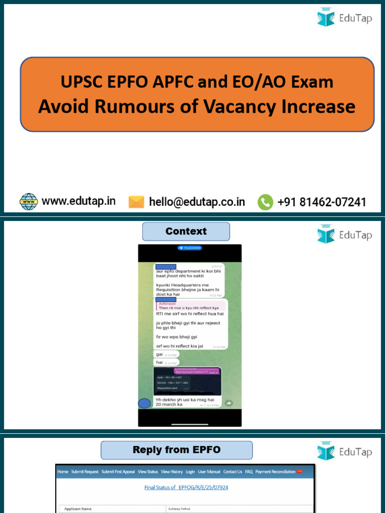 10 June 2025 - Avoid Rumors Related To UPSC EPFO | PDF