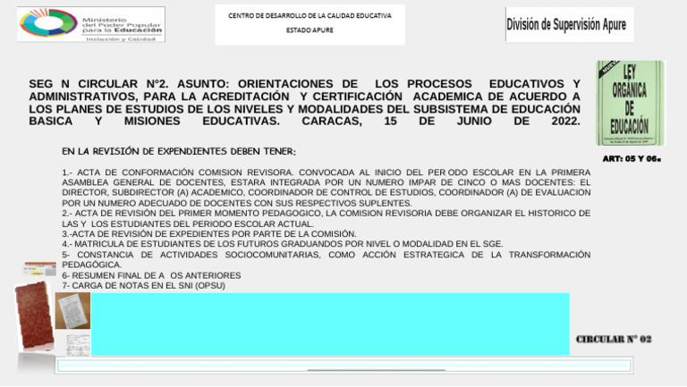 Orientaciones Circular 02 | PDF
