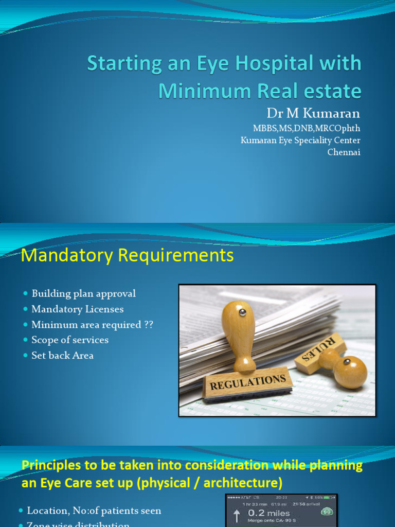 Starting An Eye Hospital With Minimum Realestate | PDF