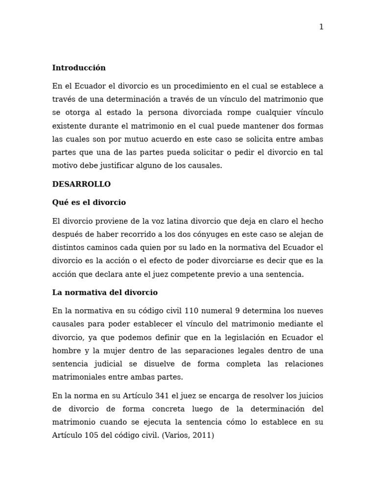 Ensayo Del Divorcio en El Que Conste Los Procedimientos 09-06-2025 ...