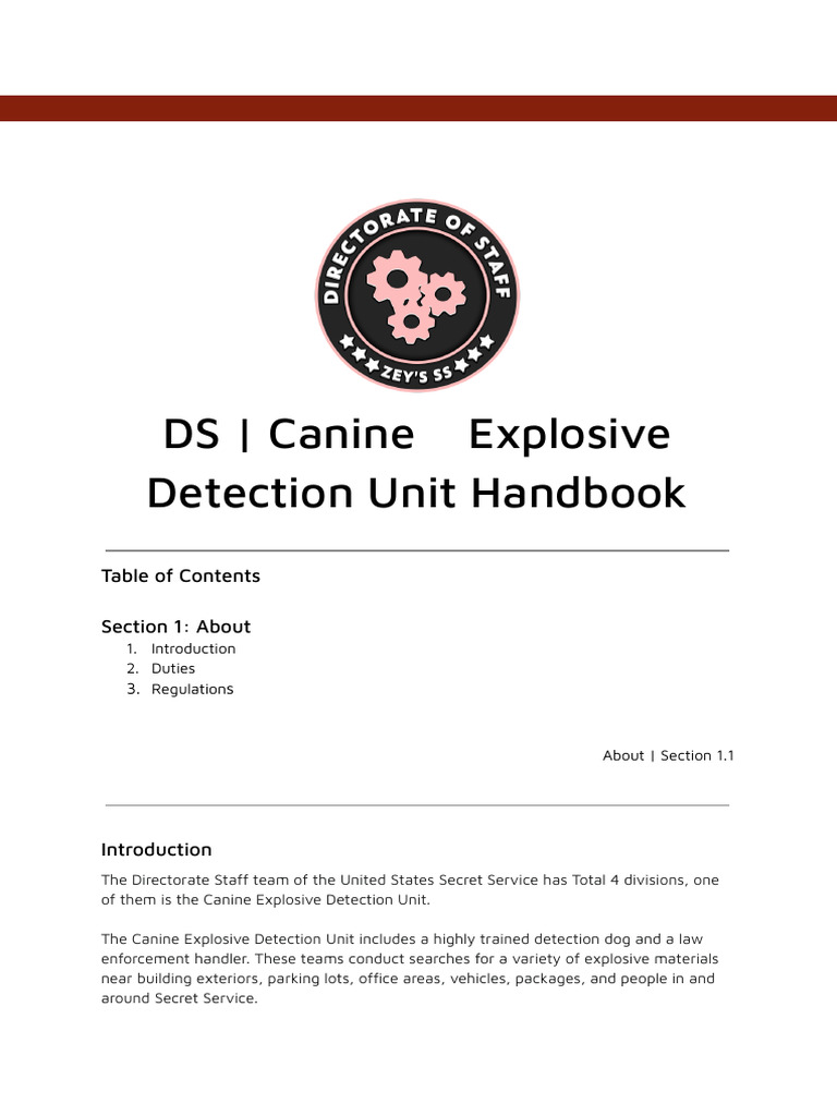 Canine Explosive Detection Unit Guide | PDF | Evaluation | Situation ...