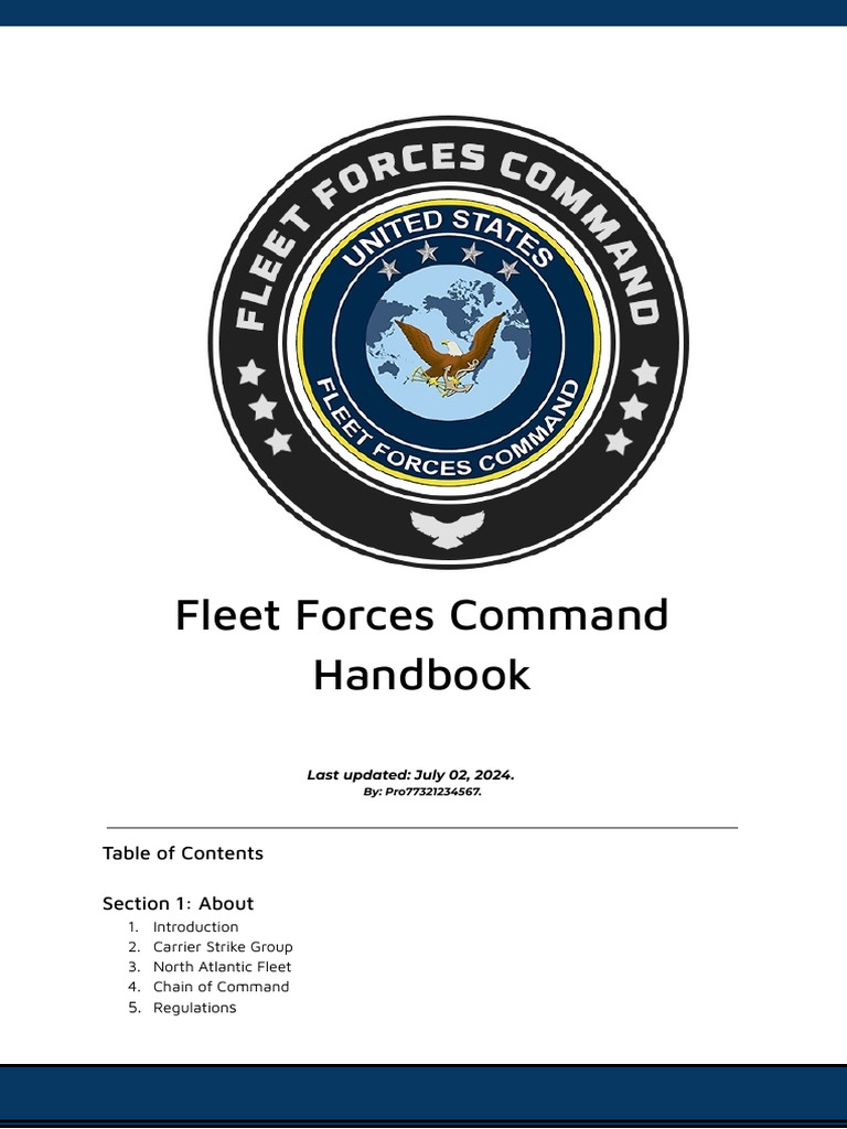 Fleet Forces Command Handbook Guide | PDF | United States Navy | Warships