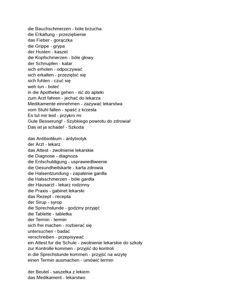 Słówka Niemiecki | PDF