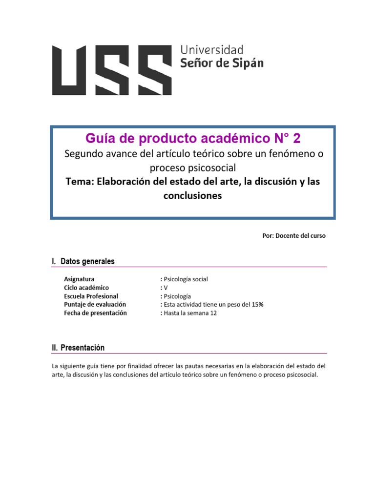 Guía Producto Académico 2 (Pa2) | PDF | Evaluación | Sicología