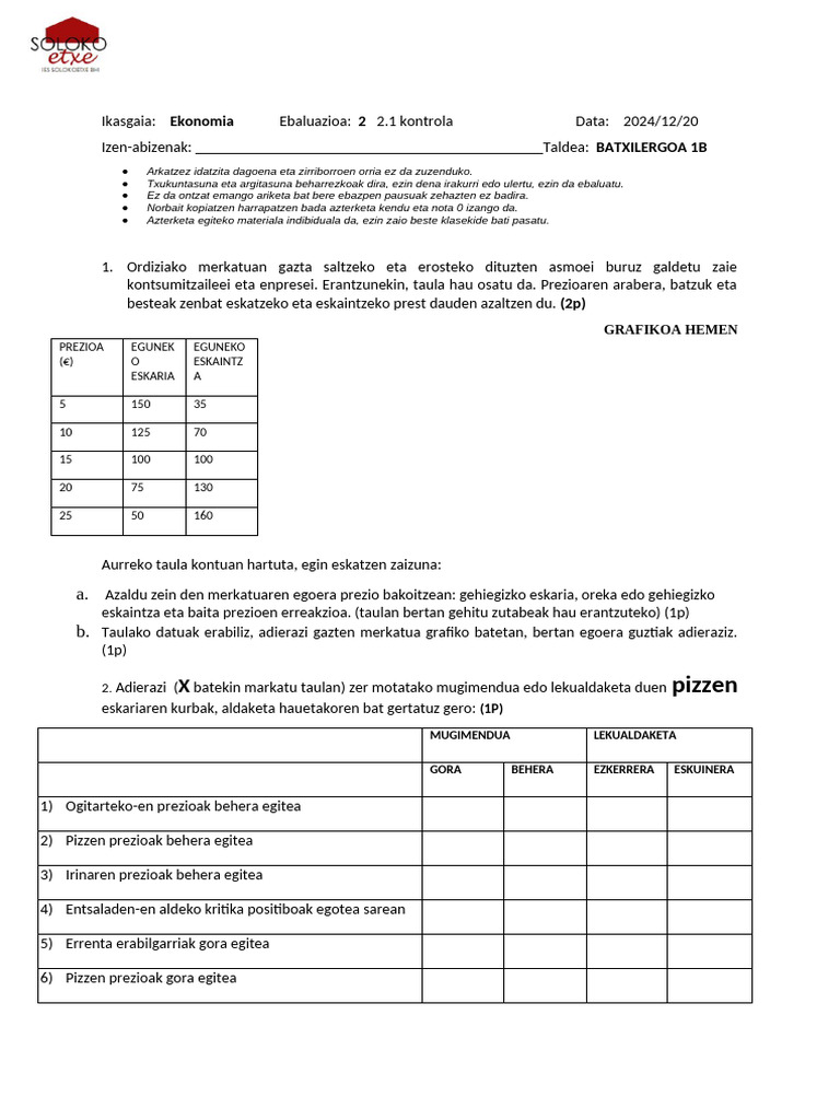 2.1 Azterketa Soluzioa | PDF