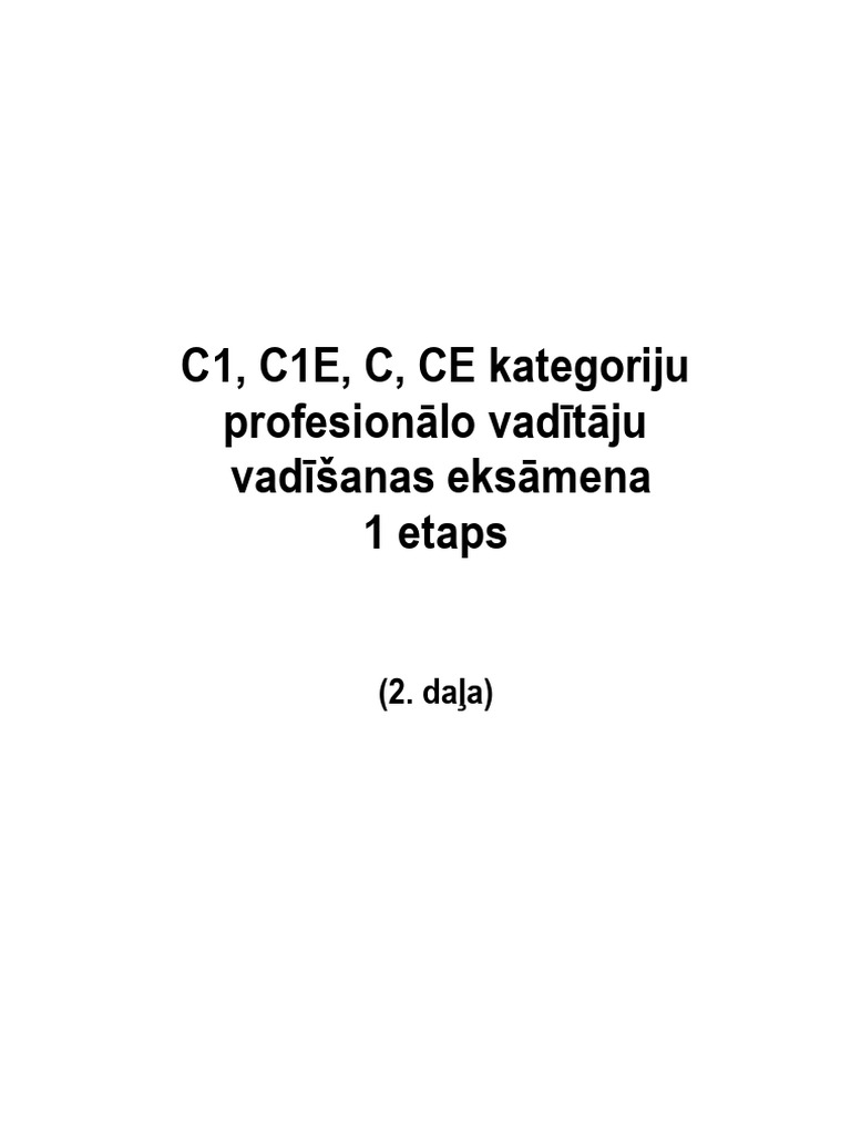 Teorija 1 Etaps Eksāmens | PDF