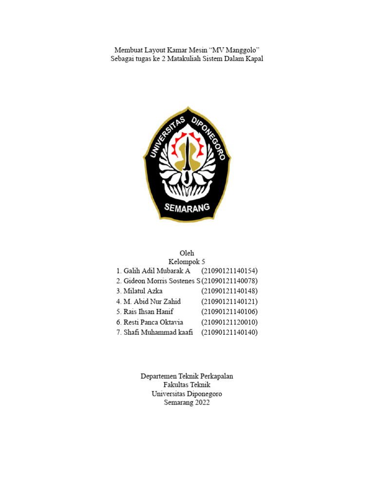 Kelompok 5 - Tugas Pengganti UAS - Sistem Dalam Kapal - Kelas C | PDF