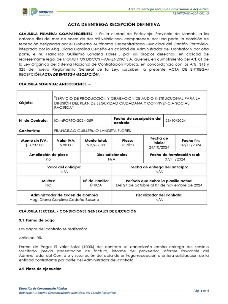 Acta Definitiva 1 Signed | PDF | Micrófono