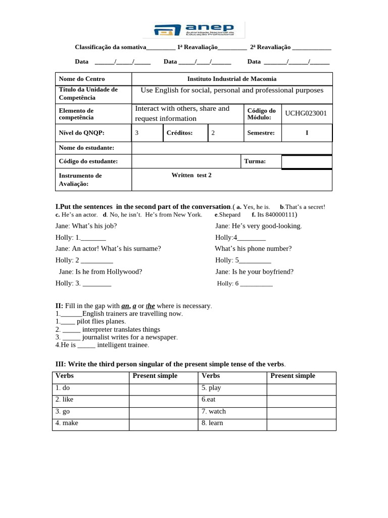 Summative Test 2 Uisspp-I CV3 | PDF | Semantic Units | Language Mechanics