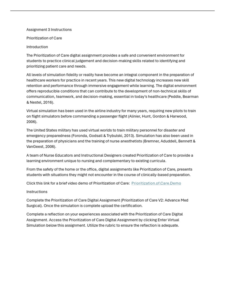 BSN 436 SIMPath Assignment3 Descriptions 9.27.24 PDF | PDF | Simulation ...