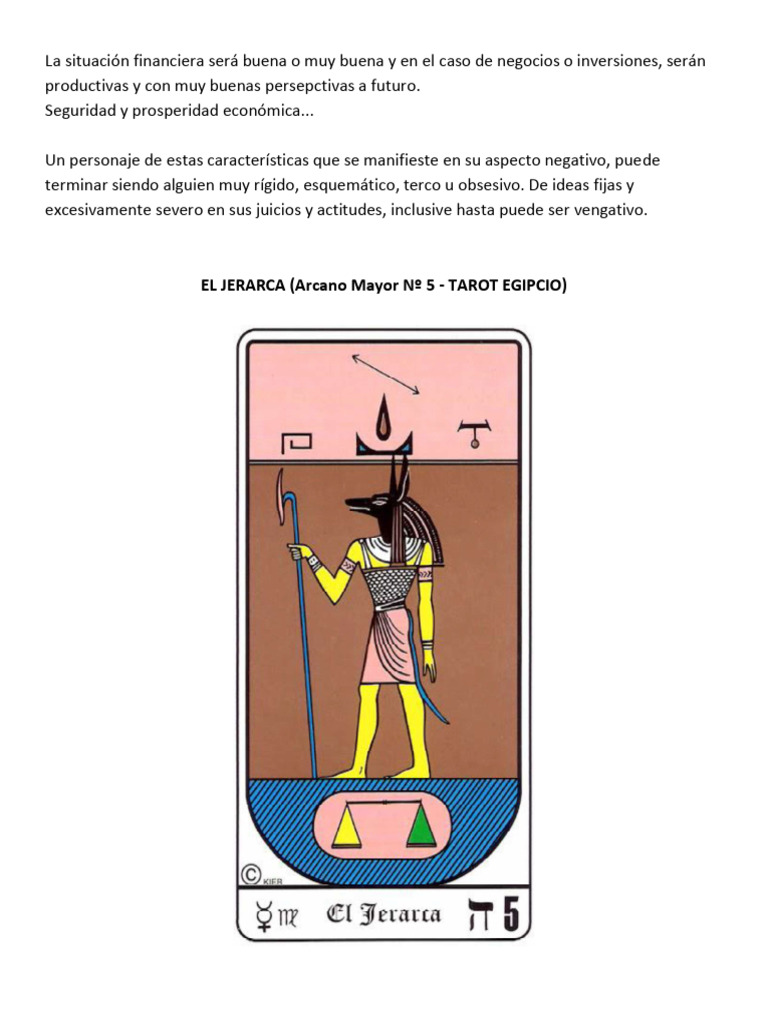 Arcano 5 - Tarot Egipcio - Con Inversion | PDF | Color