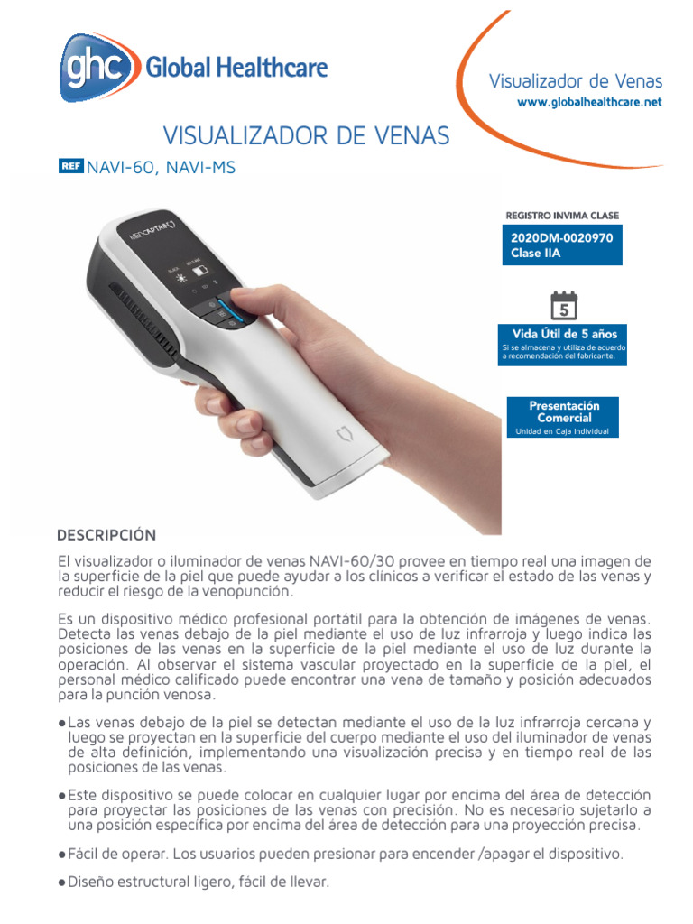 Ficha Técnica Visualizador de Venas 004 | PDF | Infrarrojo | Vena