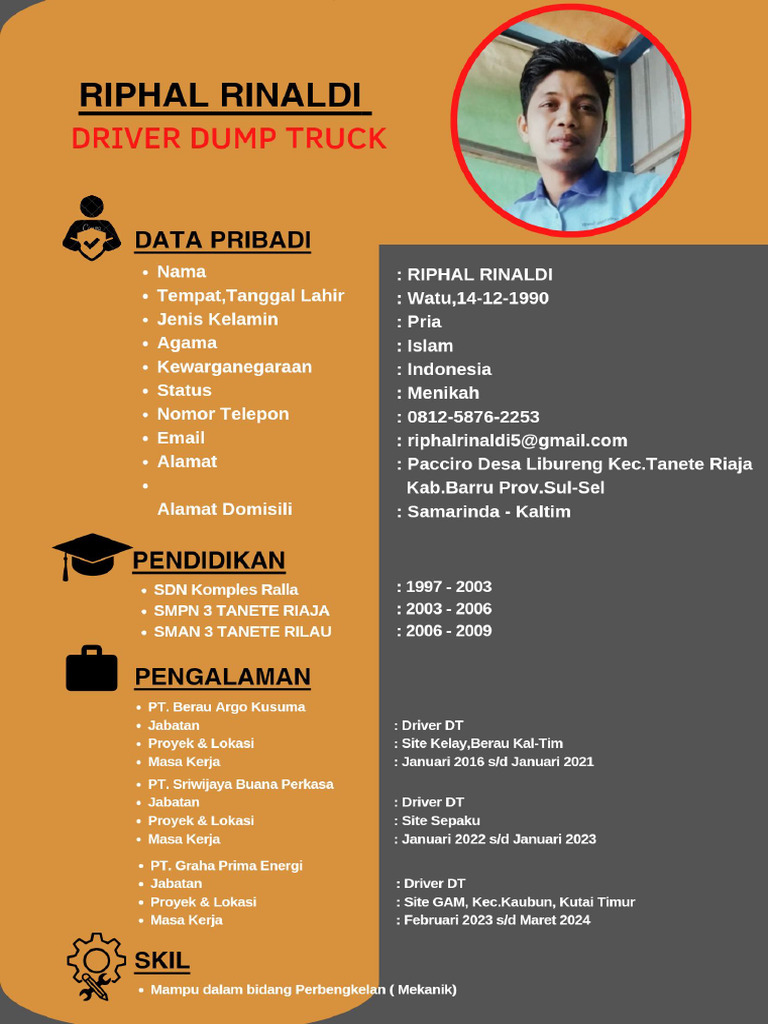 CV Riphal Rinaldi Driver Dt-1 | PDF