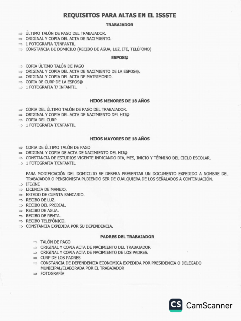 Requisitos Issste | PDF