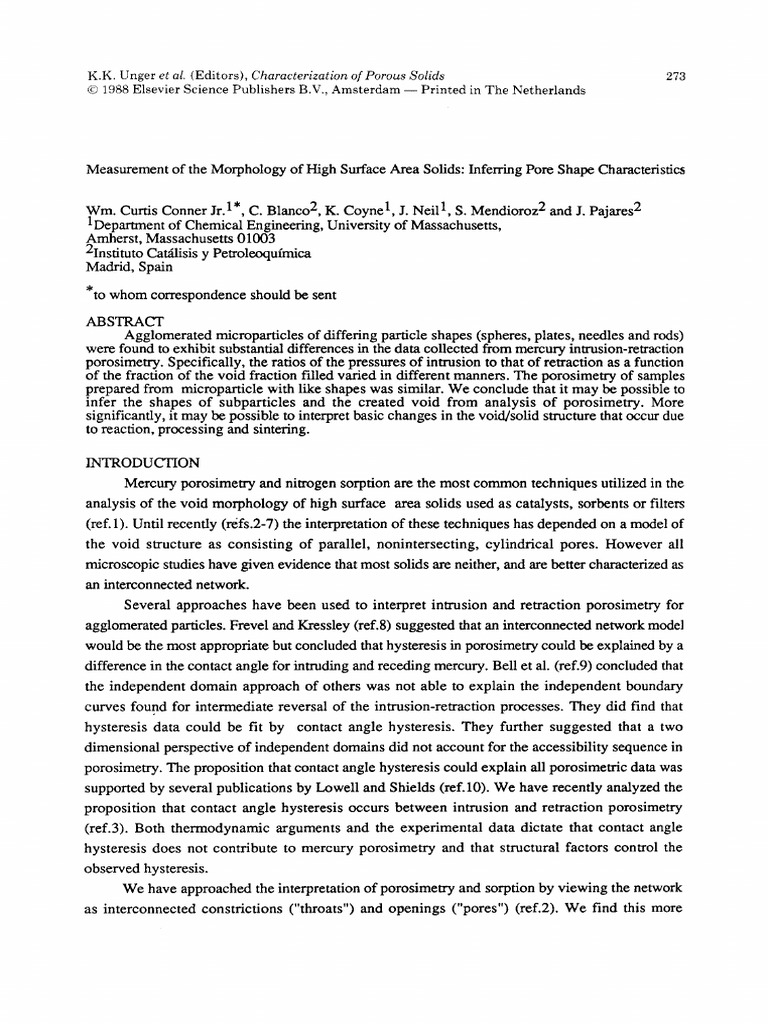Pore Shape Analysis in High Surface Solids | PDF | Porosity | Adsorption