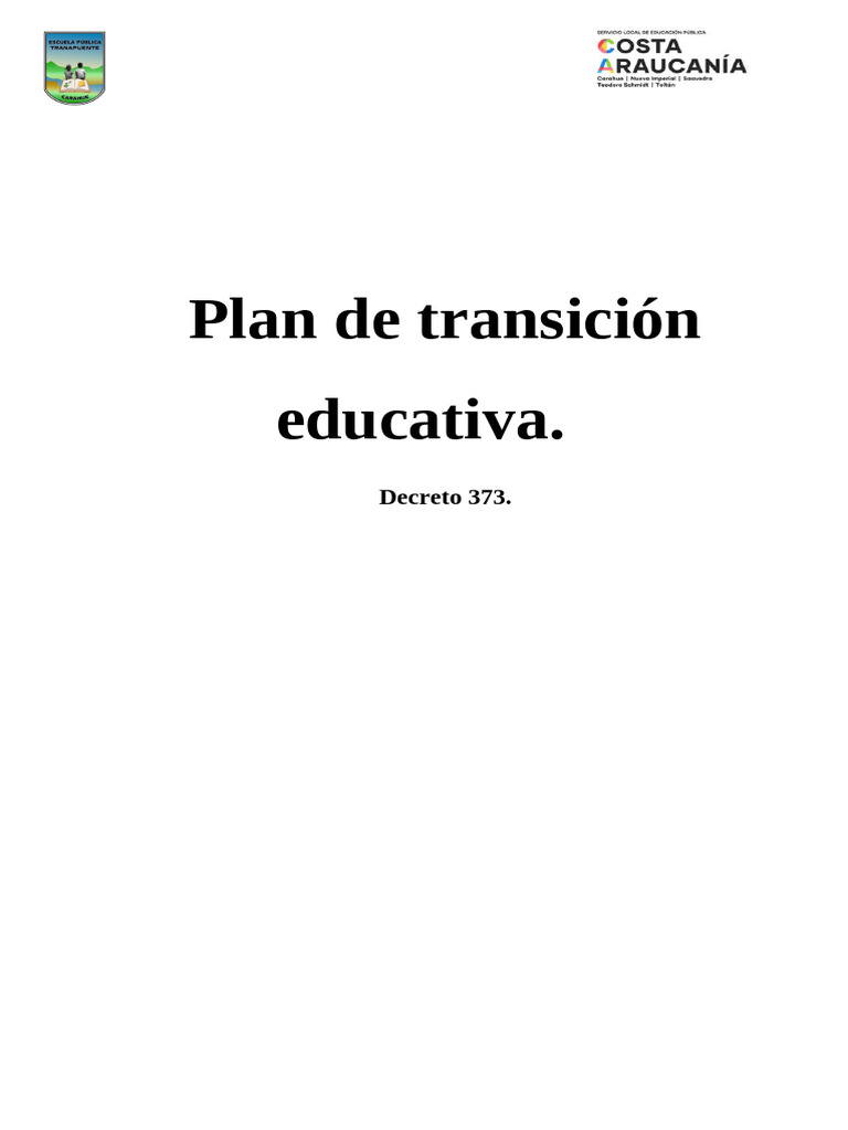 Plan de Transición Educativa 2025 | PDF | Palabra | Educación de la ...