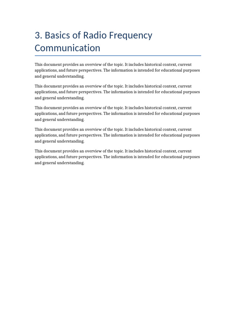 Basics of Radio Frequency Communication | PDF
