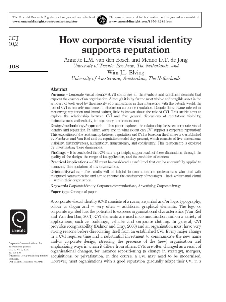 How Corporate Visual Identity Supports Reputation | PDF | Reputation ...