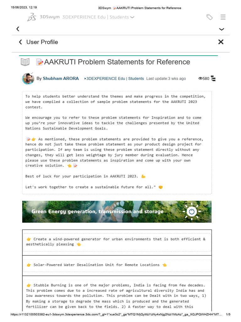 3DSwym ?AAKRUTI Problem Statements For Reference | PDF | Exhaust Gas ...