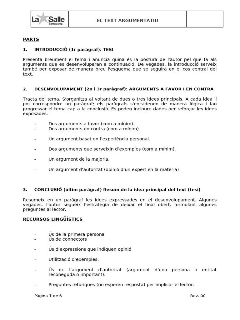 El Text Argumentatiu 2 | PDF