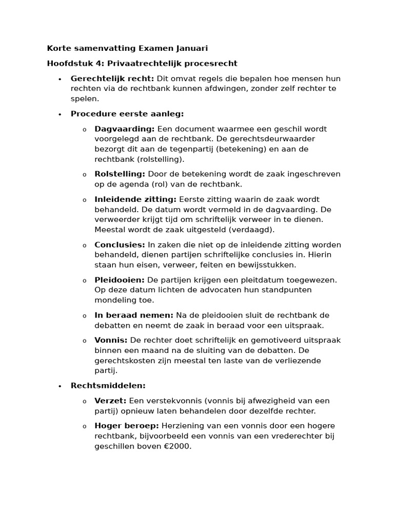 Korte Samenvatting Examen Januari | PDF