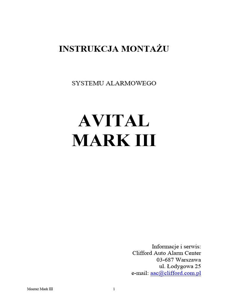 Instrukcja Montazu Mark III | PDF