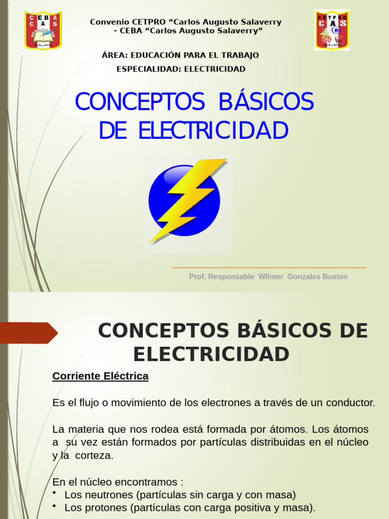Conceptos Basicos de Electricidad 1, 2 Sesion 01 | PDF