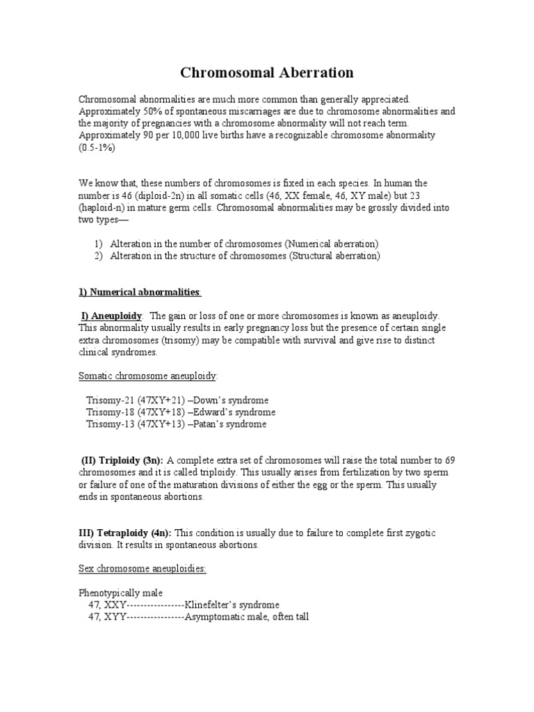 Chromosomal Aberration | Download Free PDF | Chromosome | Gene Duplication