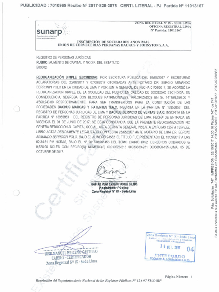 Inscripción Reorganización Simple (RRPP) | PDF