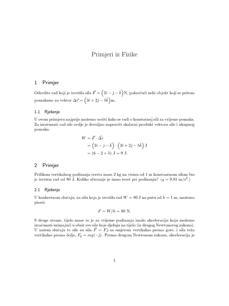Fizika 4 Primjeri | PDF