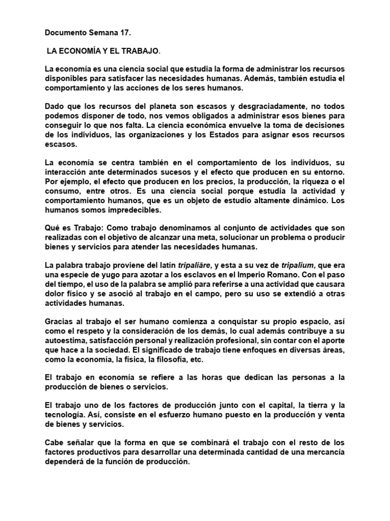 +la+economia+y+el+trabajo | PDF | Capitalismo | Teoría de sistemas ...
