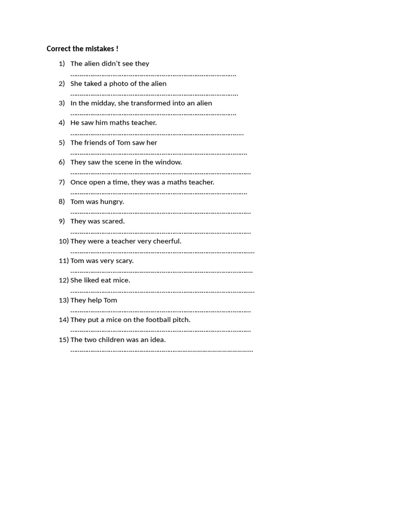 Correct The Mistakes TF 5F | PDF