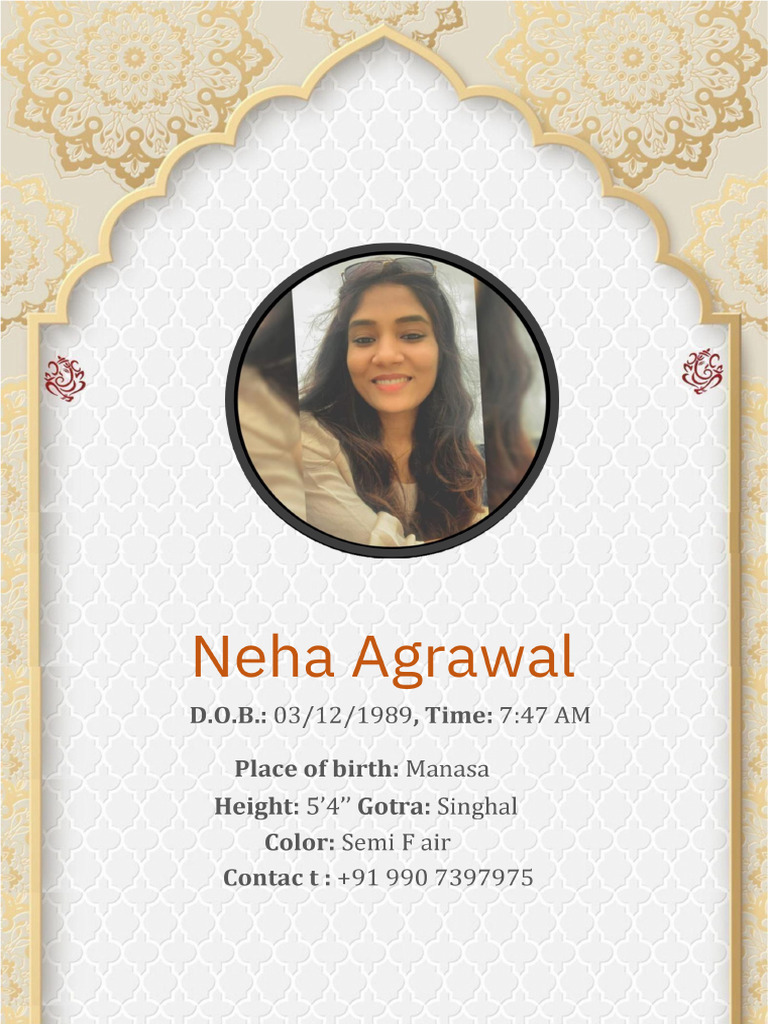 Neha Biodata 2025 | PDF