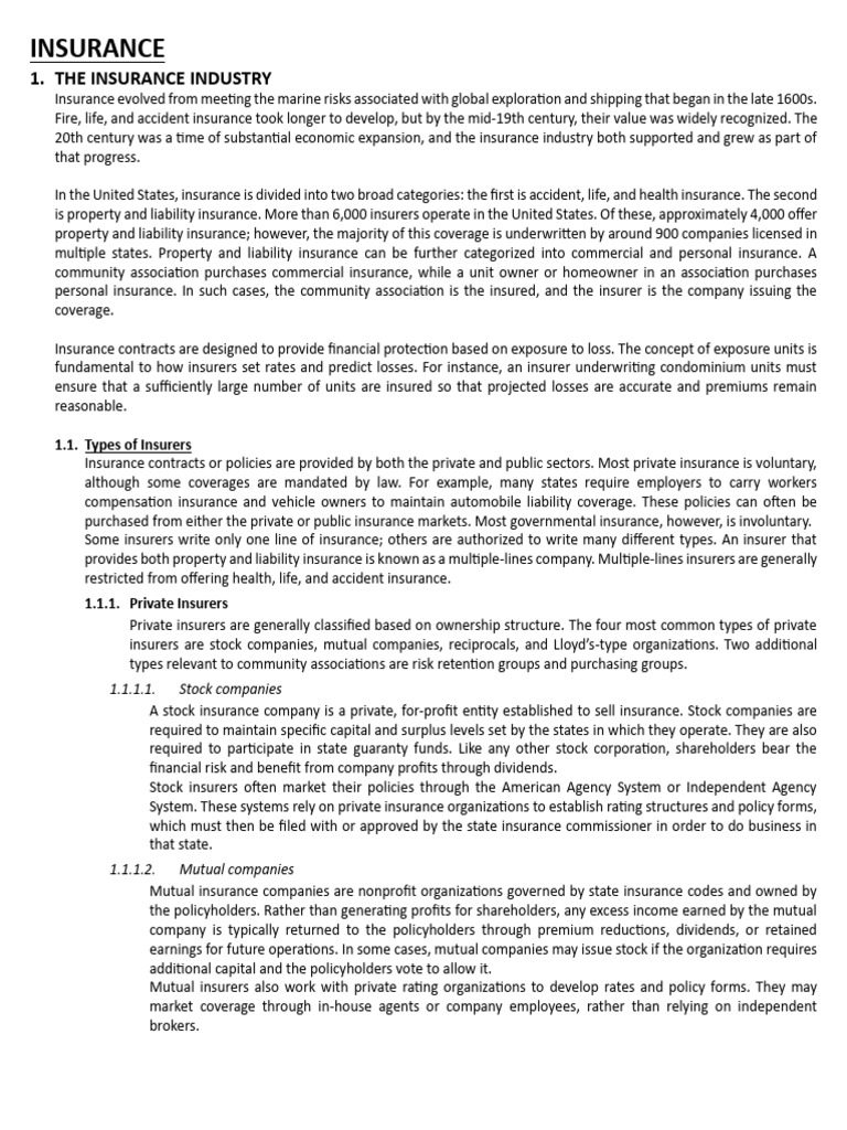 Overview of the Insurance Industry | PDF | Insurance | Underwriting