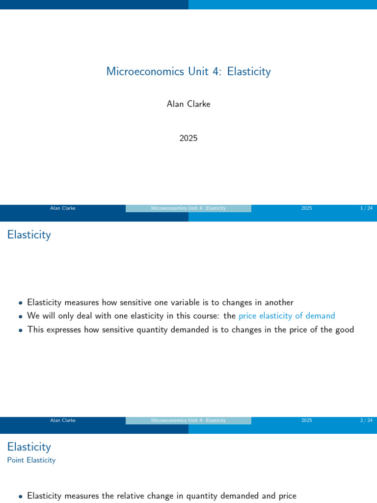 Microeconomics 4 Slides | PDF | Elasticity (Economics) | Demand