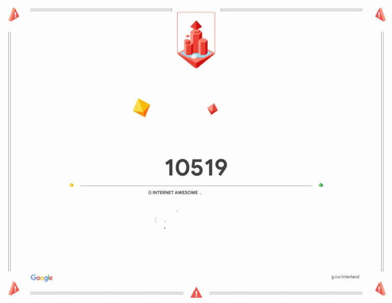 Google Interland 10519 Certificate of Alertness | PDF