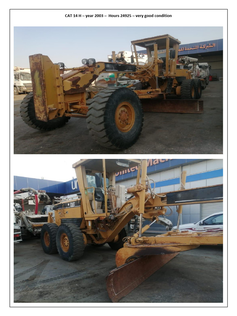 CAT 14 H - Year 2003 - Hours 24925 - Very Good Condition | PDF