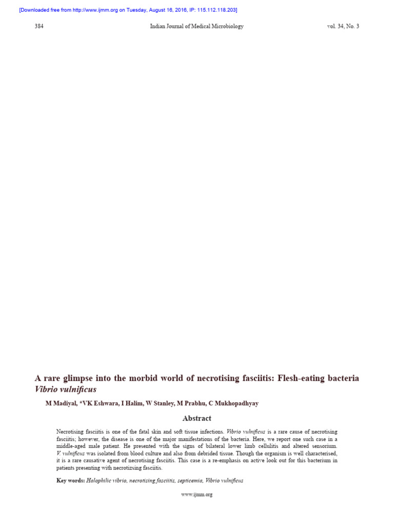 Vibrio V Ulfius Cellulitis | PDF | Immunology | Human Diseases And ...