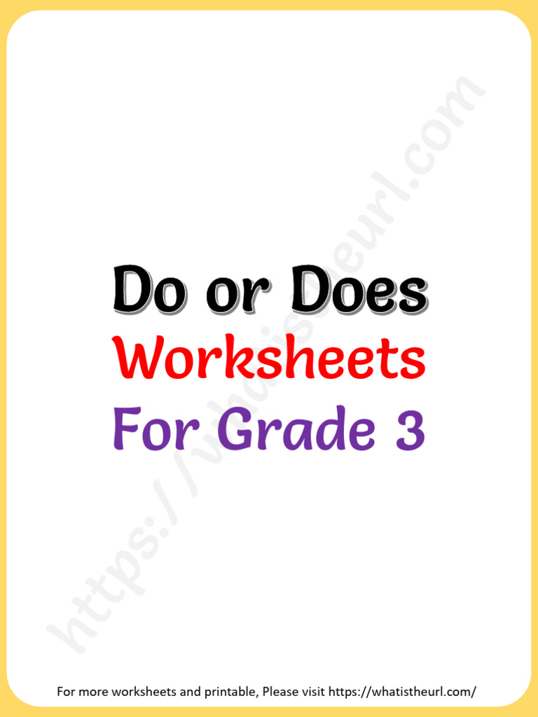 Grade 3 Do vs. Does Worksheets | PDF