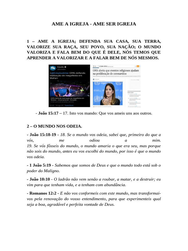 Ame e Defenda Sua Igreja e Comunidade | PDF